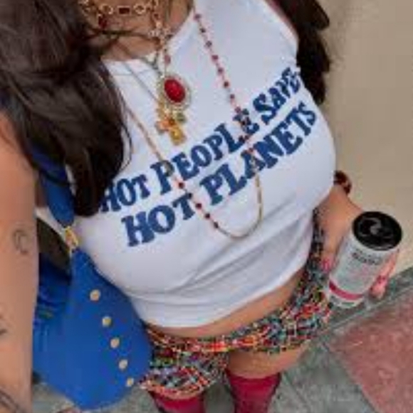 Hot People Save Hot Planets Tank Top Blue